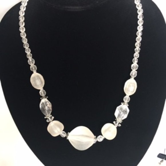 Jewelry | Clear Frosted Plastic Beaded Necklace | Poshmark